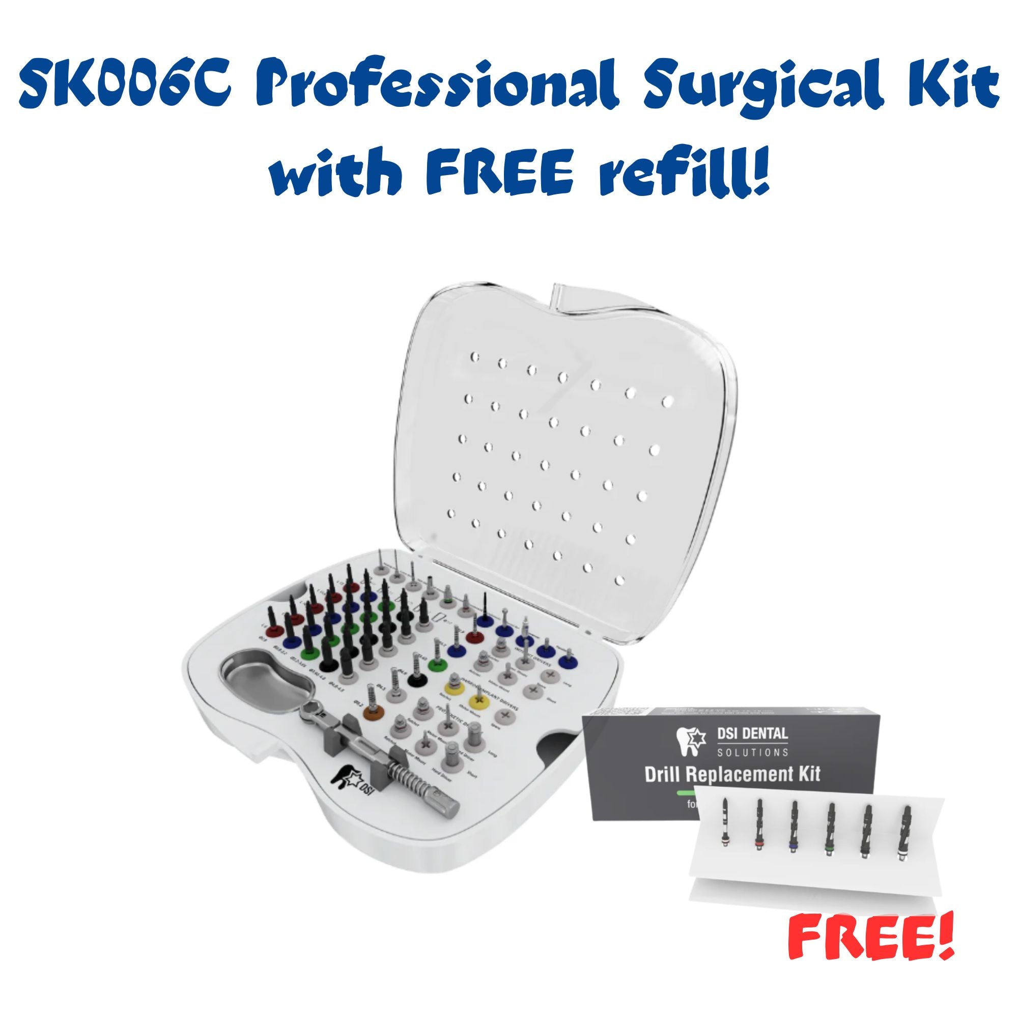 SK006С Professional Surgical Kit with Conical Drills + FREE refill ...